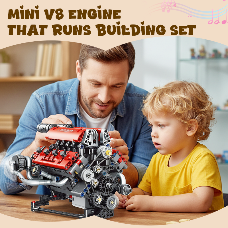 Mini V8 Engine That Runs Building Set – honnye